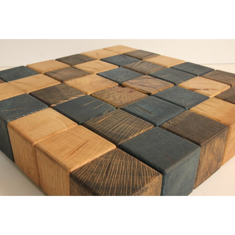 Tableau géométrique cubes chêne : Lorenbois